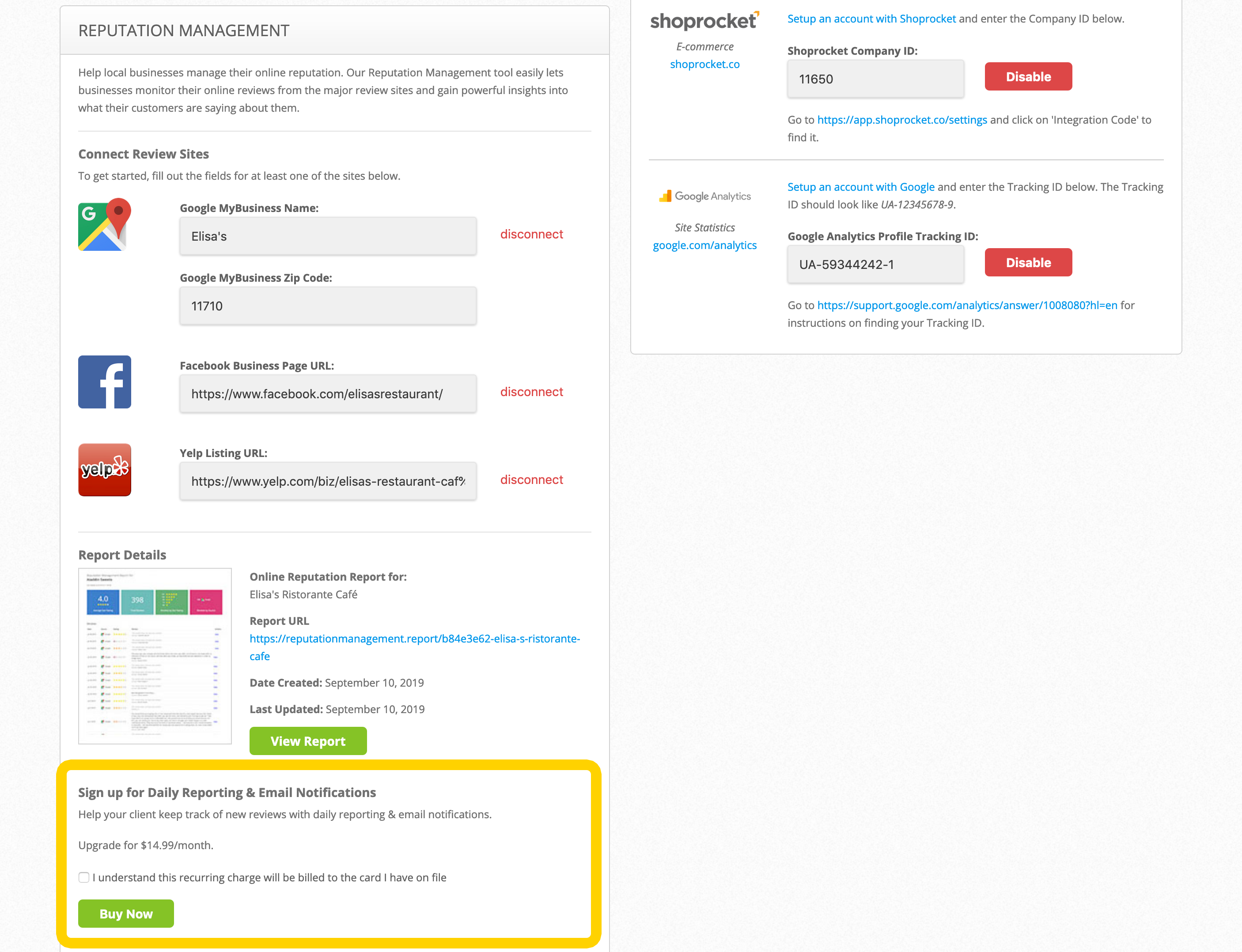 How to Setup Reputation Management for a Website Client – SiteSwan Support