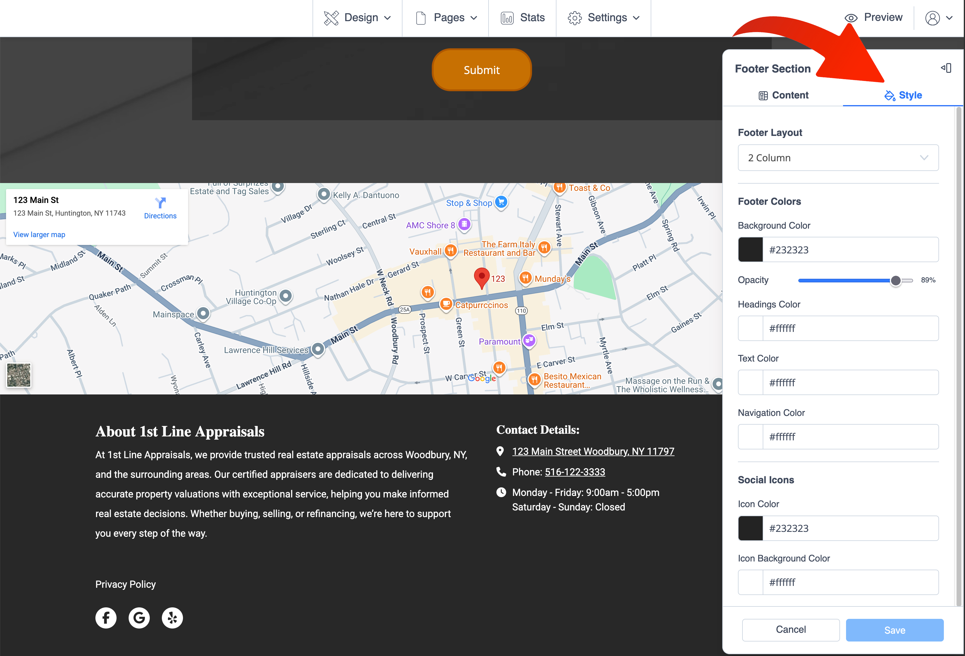 How to Edit the Footer Section of Your Site – SiteSwan Support